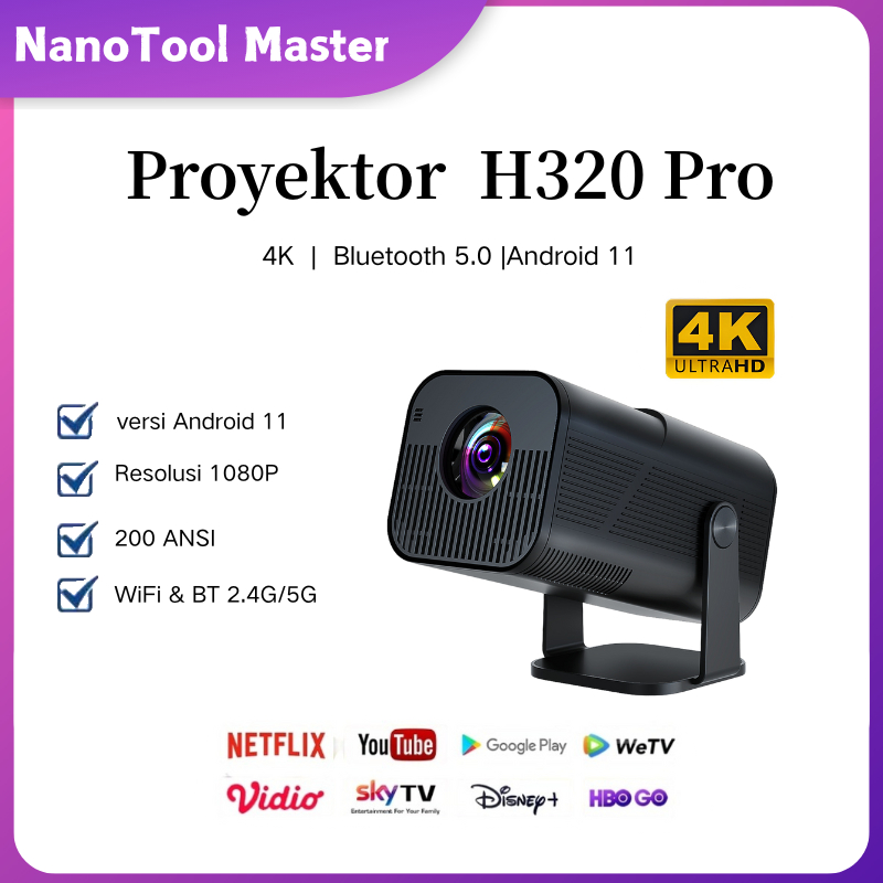 Jual [COD] HY320 Pro AMX500 Proyektor Android 11.0 Bluetooth5.0 ...