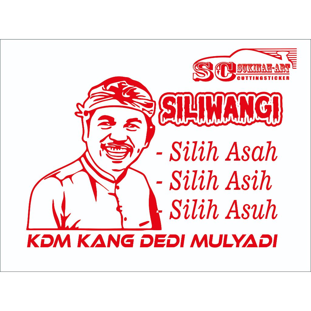 Jual (NEW) siluwet wajah KDM KANG DEDI MULYADI siliwangi mobil stiker ...