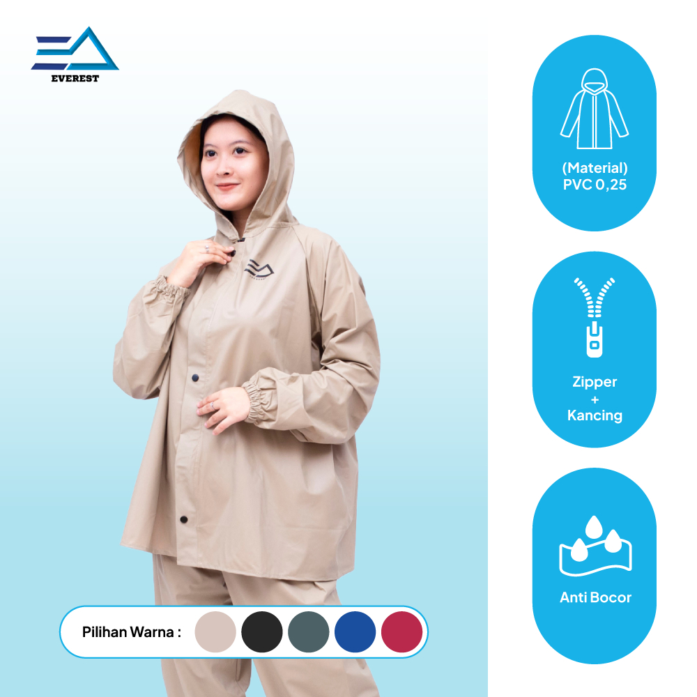 Jual EVEREST OFFICIAL - Mantel Hujan - Raincoat Jas Hujan Material PVC untuk Pria dan Wanita ...