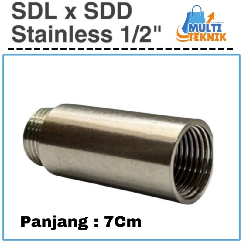 Jual SDL x SDD Stainless 1/2 Inch Kran 1/2" Sambungan Drat Luar Dalam ...