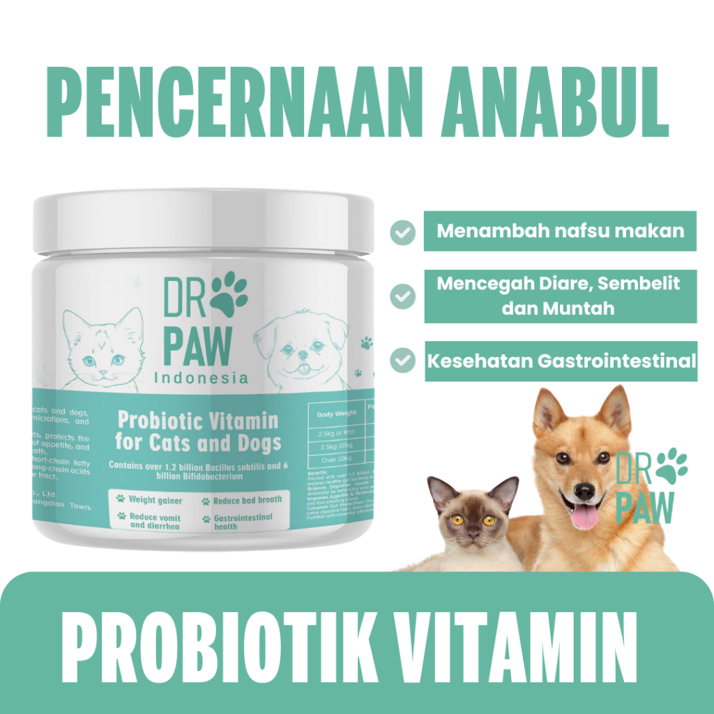 Jual DR PAW - Vitamin Probiotik 100 Gr Anjing dan Kucing | Shopee Indonesia