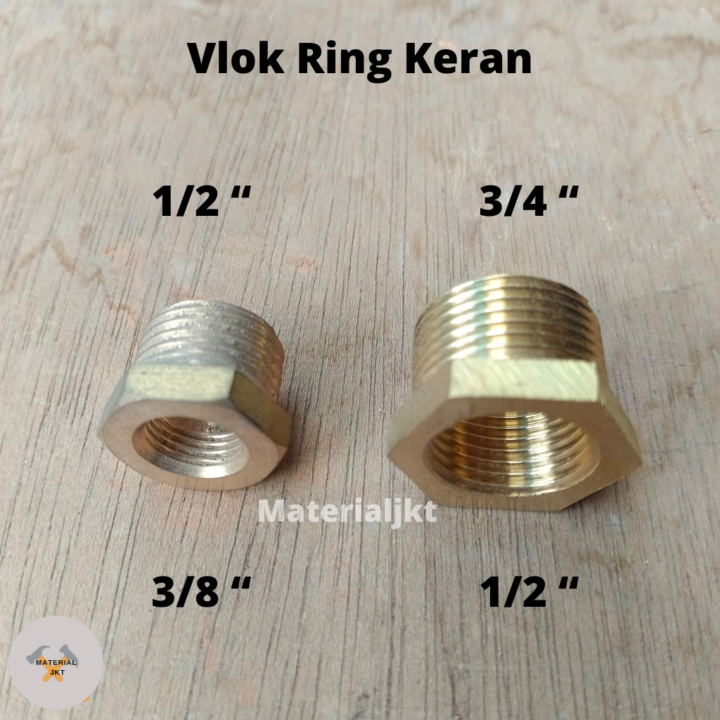 Jual Vlok Ring Keran Kuningan 3/8" x 1/2 Inch | 1/2 x 3/4 Inch Vlok Sok ...