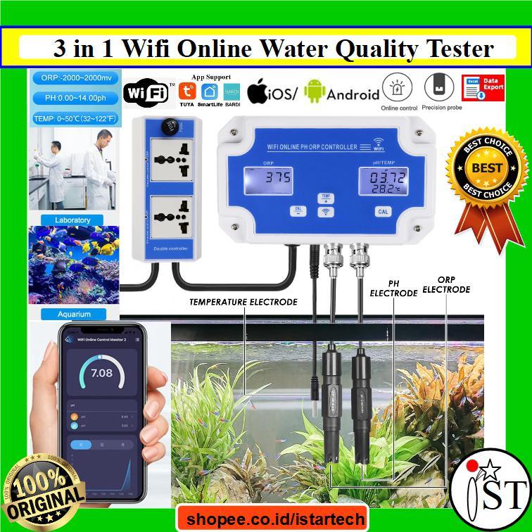 Jual 3 in1 WiFi Digital PH ORP Temp Meter Water Quality Tester Online ...