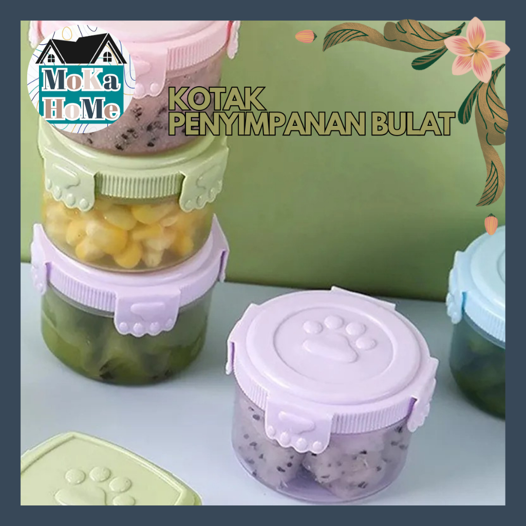 Jual KOTAK PENYIMPANAN MINI BULAT / WADAH SAYUR BEKAL / WADAH DESSERT ...