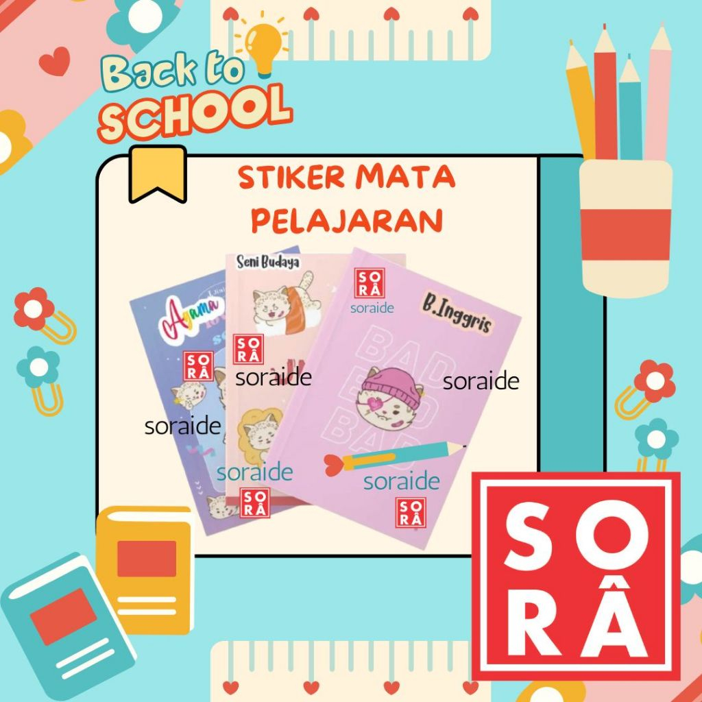 Jual CUSTOM STIKER LABEL BUKU NAMA MATA PELAJARAN SCHOOL SUBJECT ...