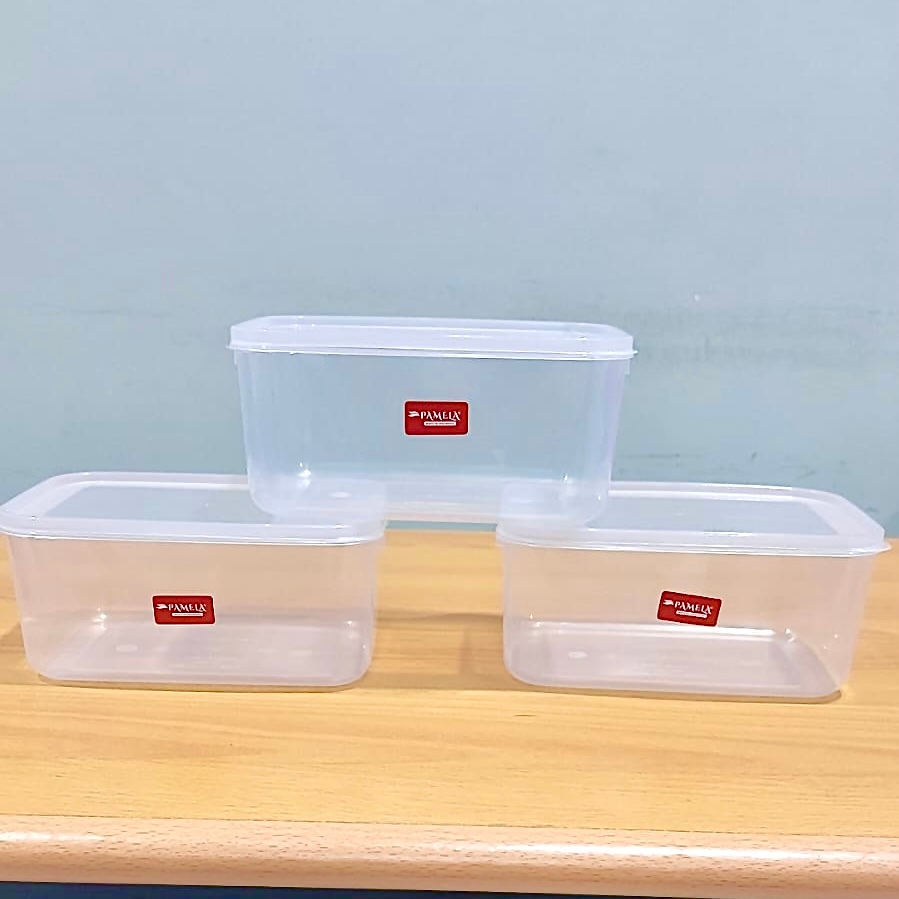 Jual Kotak Makan Bening / Toples Segi Bening Multipack Mona 900ML ...