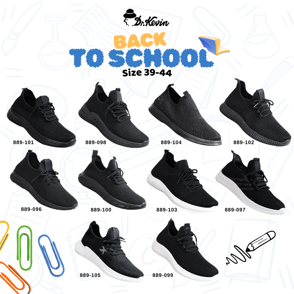 Jual Dr. Kevin Back To School BTS Series Sepatu Sekolah Sneakers Hitam ...
