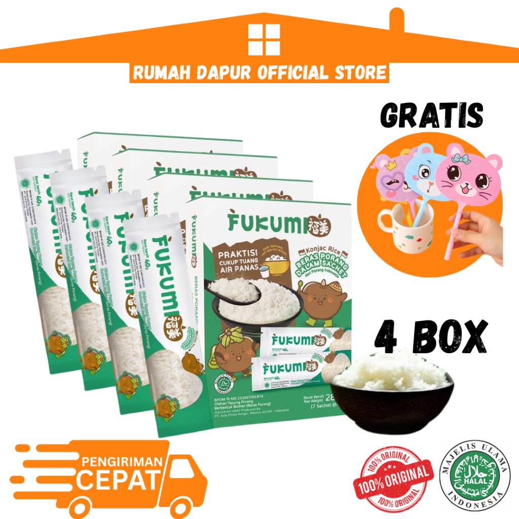Jual FUKUMI Beras Porang 4 Box Sachet - Shirataki / Konjac Rice ...