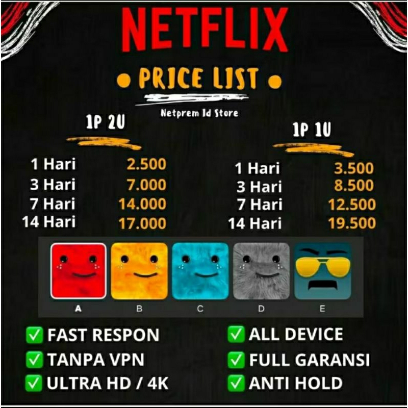 Jual NETFLIXX PREMIUM HARIAN PRIVATE UHD 4K FULL GARANSI 100% | Shopee Indonesia