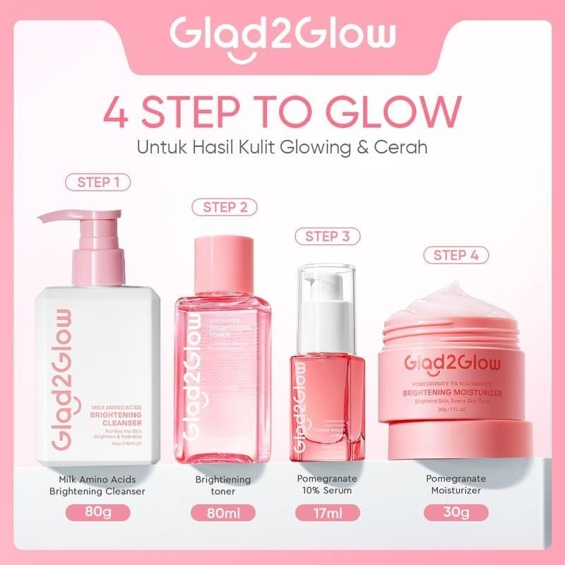 Jual G2G GLAD2GLOW Paket Bundling Serba Pink Skincare 2in1 3in1 4in1 ...