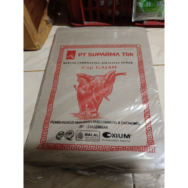 Jual Kertas minyak gajah merah/kertas nasi/kertas bungkus makanan ...