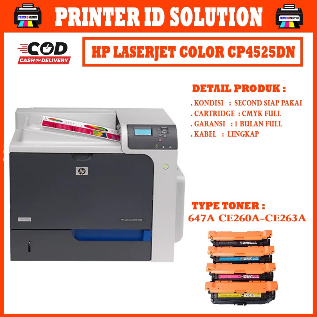 Jual PRINTER HP COLOR LASERJET CP4525DN LASER COLOR A4 | Shopee Indonesia