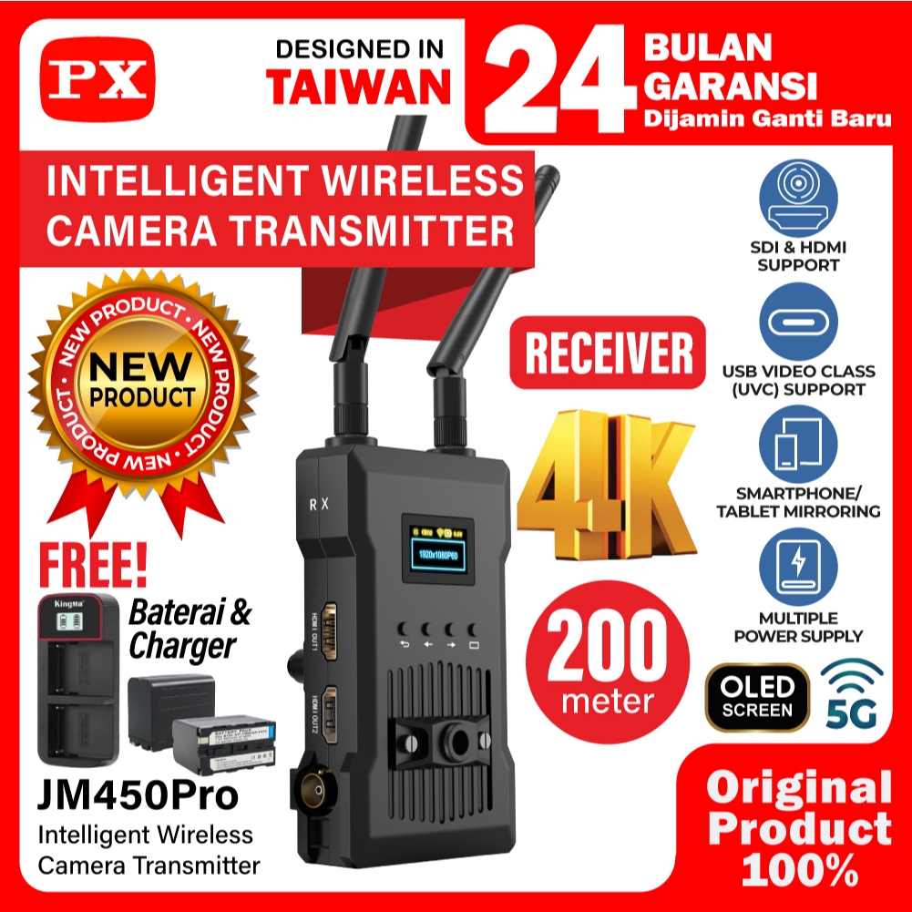 Jual Wireless HDMI Video Camera Trasmitter SDI UVC HDMI 4K PX JM450Pro ...