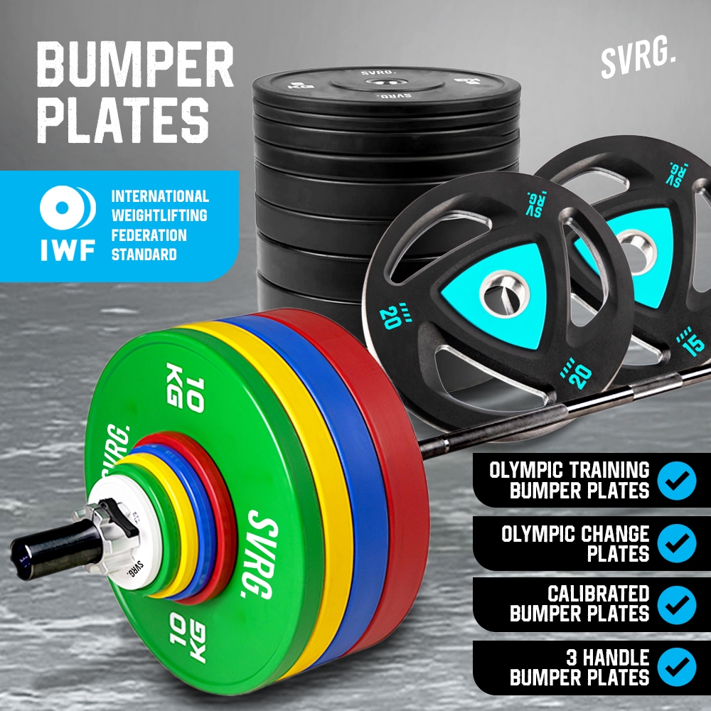 Jual SVRG Bumper Plates Olympic Training – Calibrated Change Plate & 3 ...
