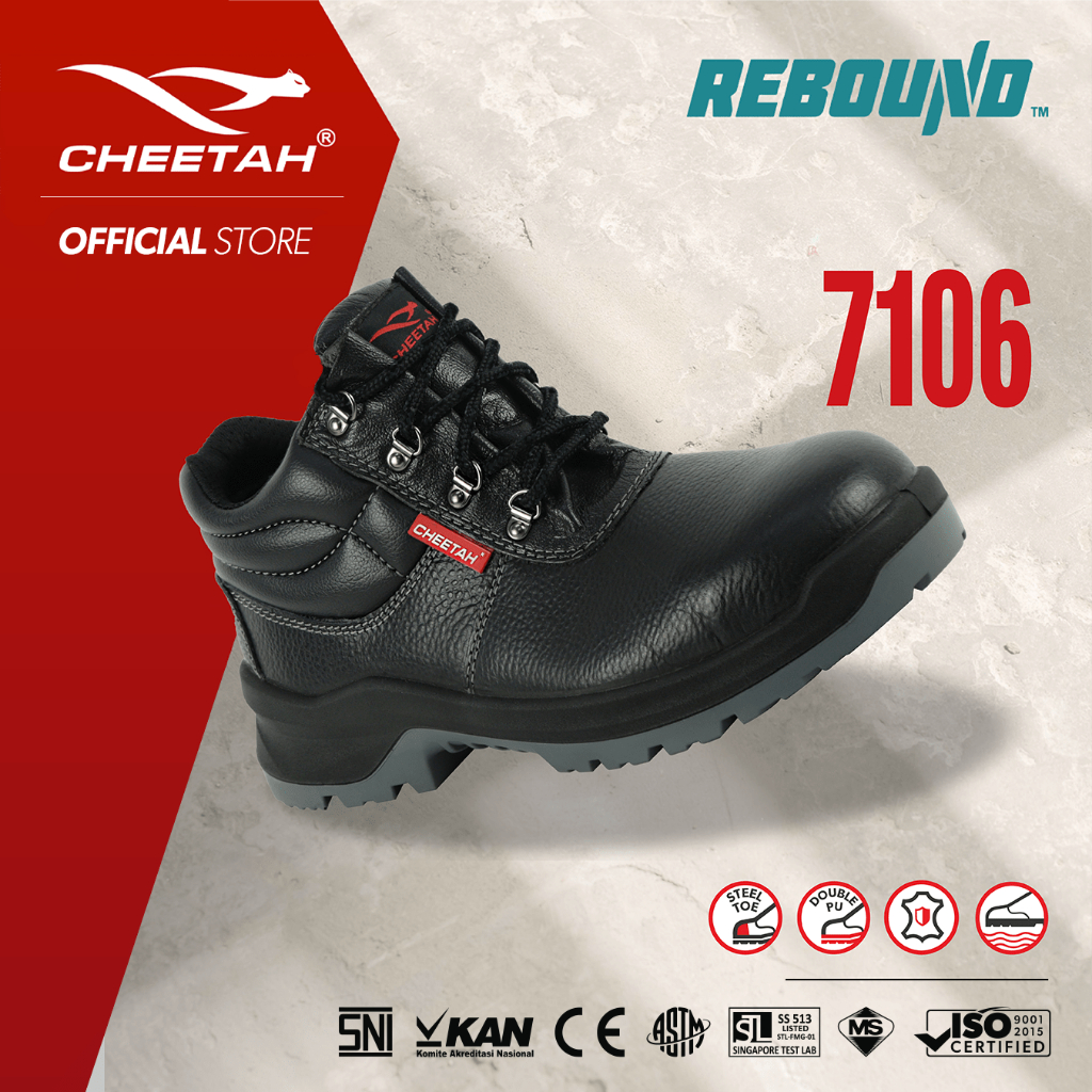 Jual Sepatu Safety CHEETAH 7106H Safety Shoes S1 SRC Rebound | Shopee ...