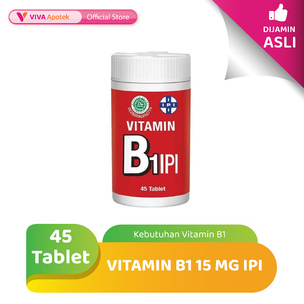 Jual Vitamin B1 15 mg IPI untuk Kebutuhan Vitamin B1 (45 Tablet ...