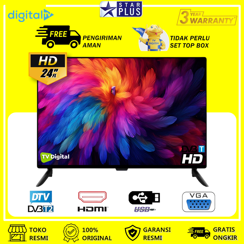 Jual TV LED 24 INCH DIGITAL TV LAYAR HD SUPPORT HDMI VGA AV DAN USB ...