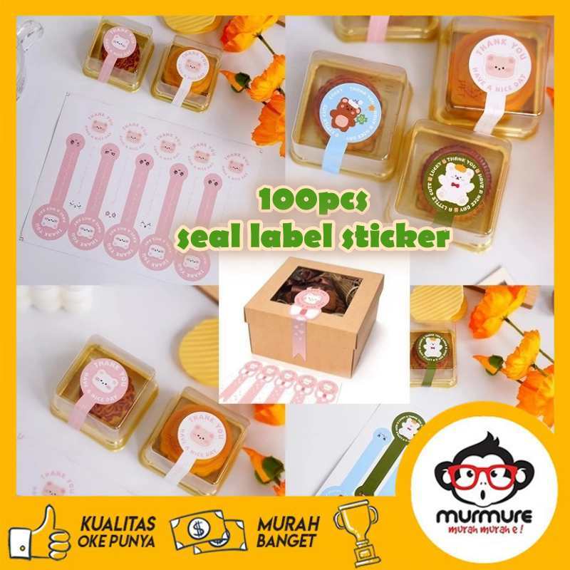 Jual MURMURE | 100 PCS STICKER TERIMA KASIH BUBUK THANK YOU STICKER ...