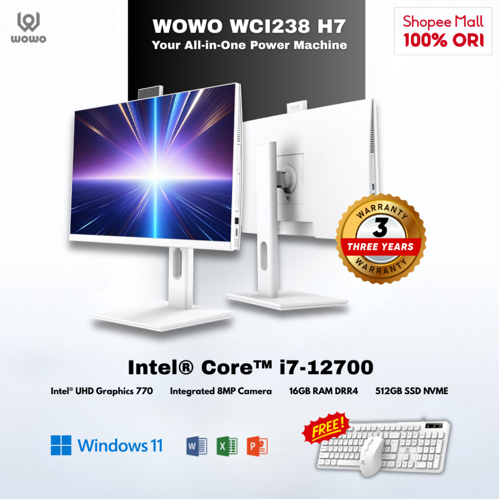 Jual WOWO AIO All-in-One PC WCI238 H7 Intel Core i7 RAM 16GB SSD 1TB ...