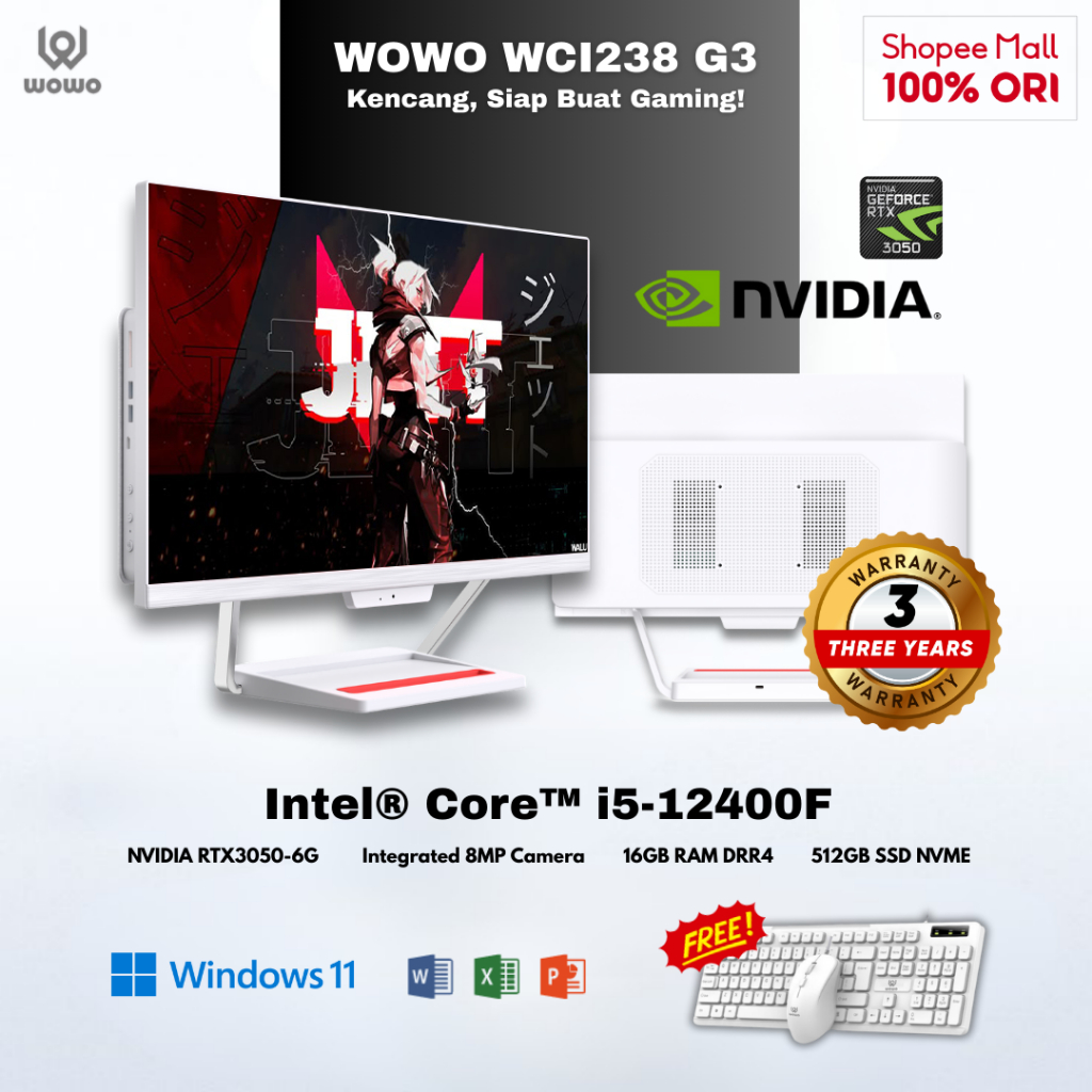 Jual WOWO WCI238 G3 Intel Core i5 12400F, RAM 16GB, SSD 512GB 1TB ...