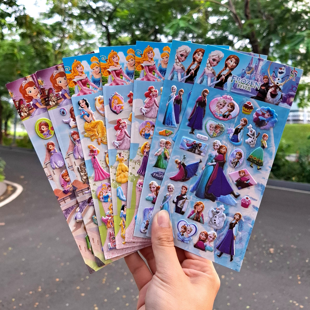 Jual Sticker Timbul Gambar Tempel Stiker Anak Edisi Disney Princess ...