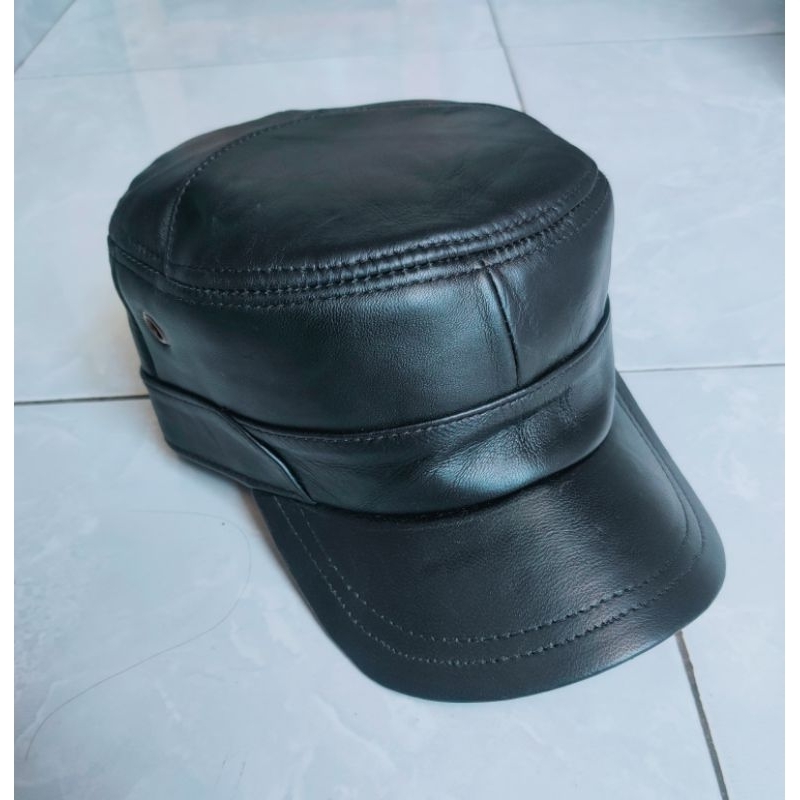 Jual Topi Pria Kulit Asli Model Komando Polos Ukuran Dewasa | Shopee ...
