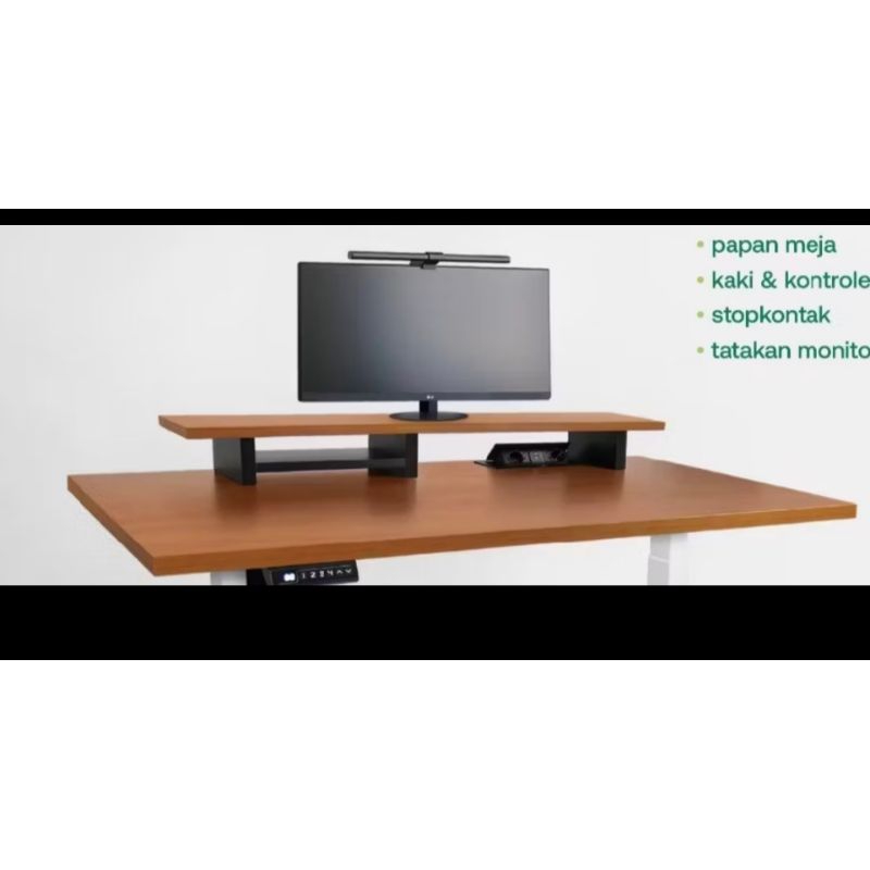 Jual meja monitor bisa diukuran 110*22x10 + biaya lubang | Shopee Indonesia
