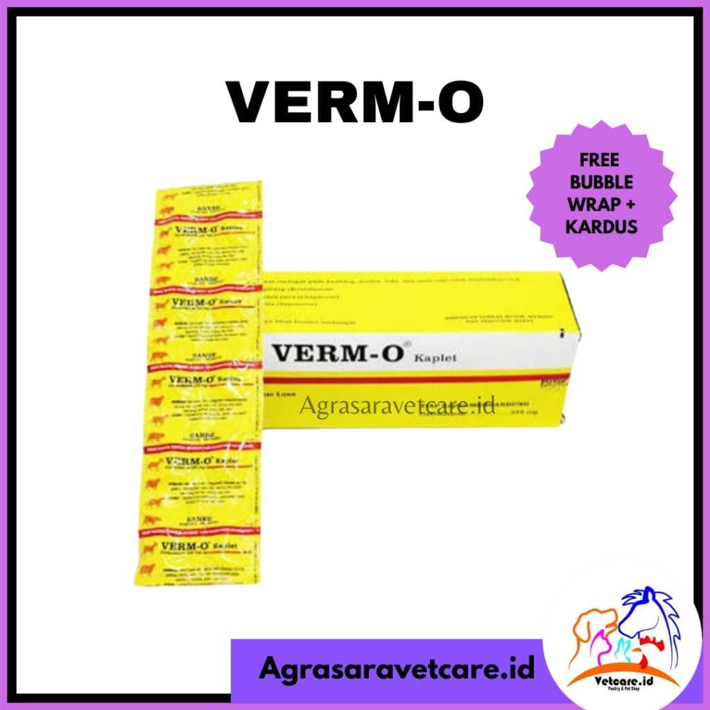 Jual VERM O 1 KAPLET (oxfendazole) obat cacing hewan ternak (MINIMAL ...