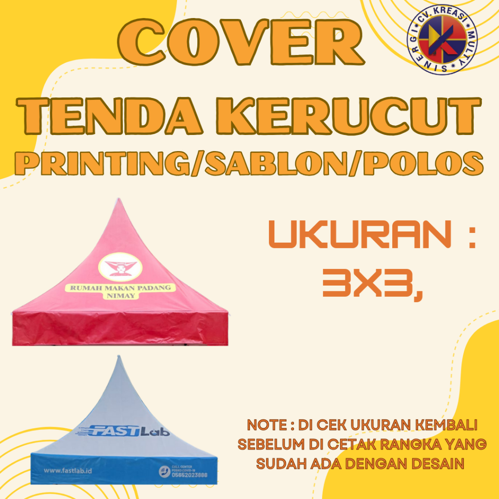 Jual TERMURAH COVER ATAP TENDA KERUCUT UKURAN 3X3M POLOSAN ATAU CUSTOM ...