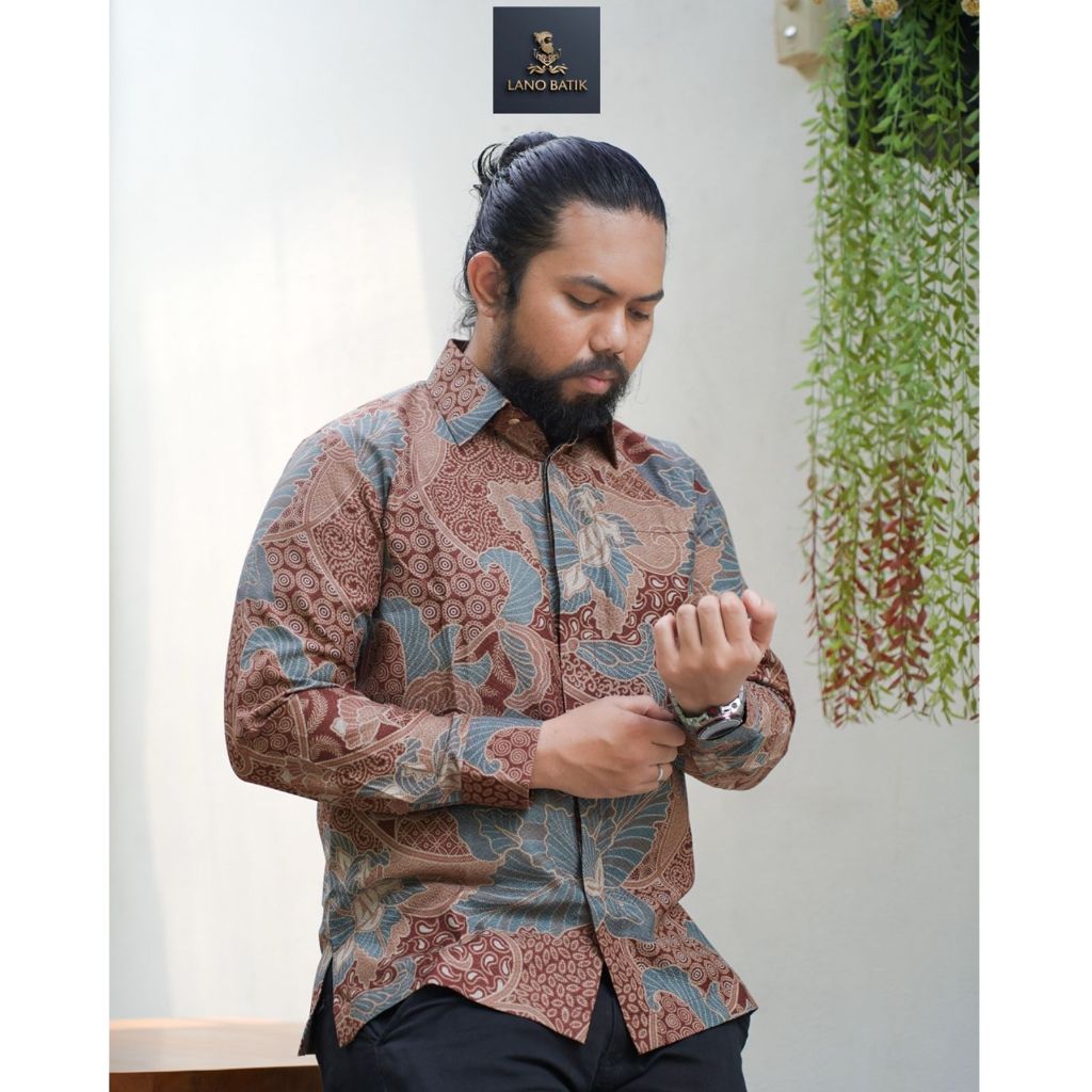 Jual Lano Batik - Bunga Kamboja, Baju Batik Pria, Kemeja Batik Dobby ...