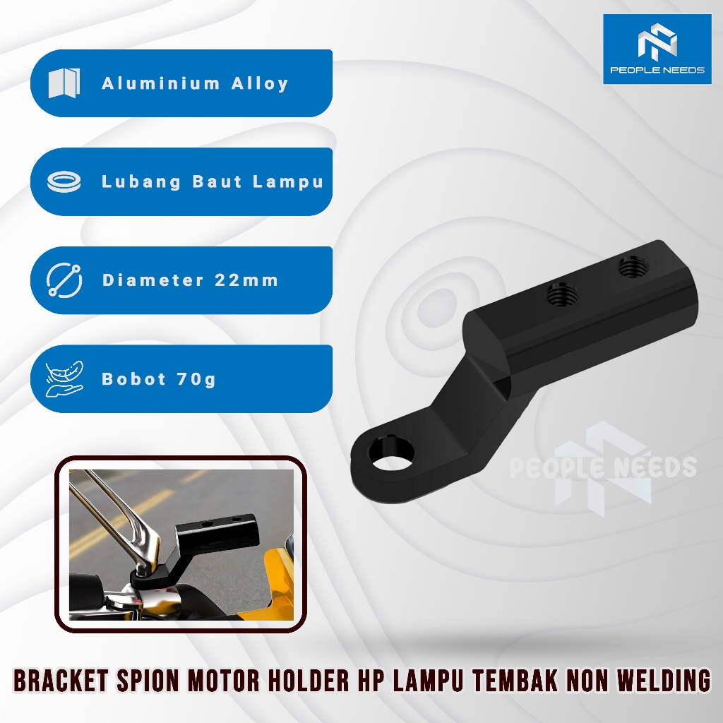 Jual Bracket Spion Motor Holder HP Lampu Tembak FULL Aluminium Aloy Non ...