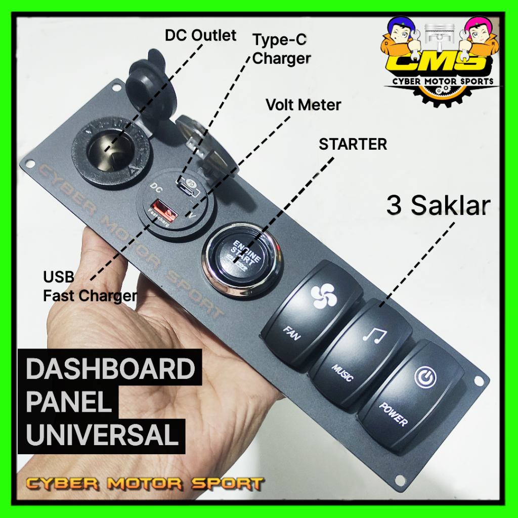 Jual Dashboard mobil panel add on tombol starter . saklar 3 saklelar ...