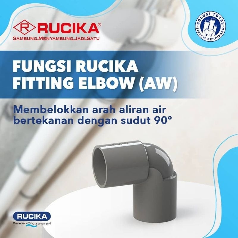 Jual Fitting Elbow Rucika ½ ¾ 1 1½ 2 2½ inch AW dan D | Shopee Indonesia