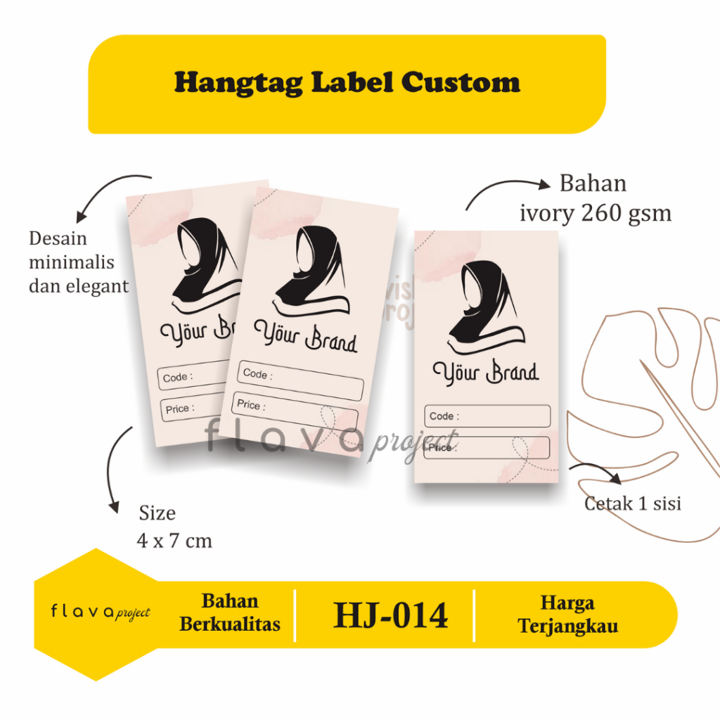 Jual PAKET hang tag label merk produk fashion + tali pengait hangtag ...