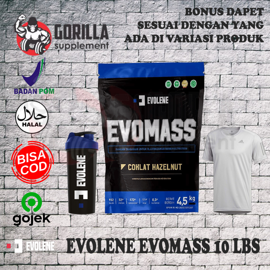 Jual EVOLENE EVOMASS 10lbs 4500 Gram - Suplemen Fitness Mass Gainer ...