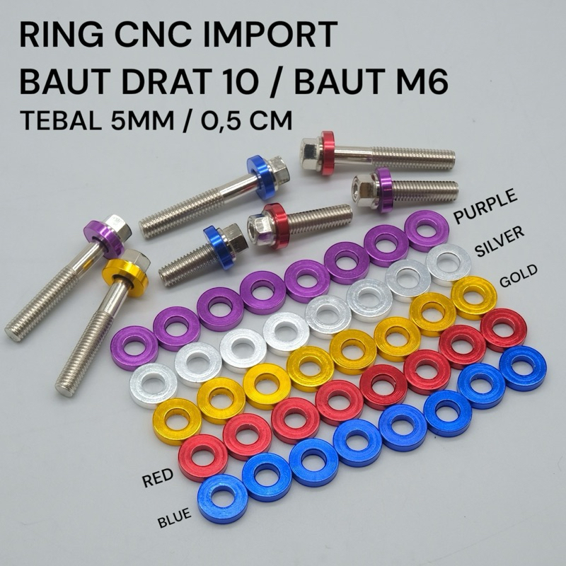Jual RING BAUT CNC IMPORT TEBAL UNTUK BAUT UKURAN 10 M6 ring cvt cnc ...