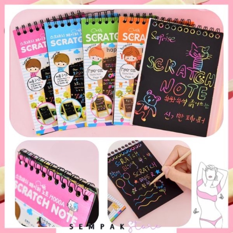 Jual DDS - Buku Sketsa Warna-warni Grafiti Kertas Mini Tulis Gores ...