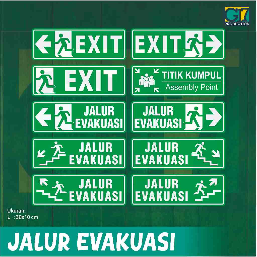 Jual Rambu Jalur Evakuasi | Sign Exit | Stiker Jalur Evakuasi | Shopee ...