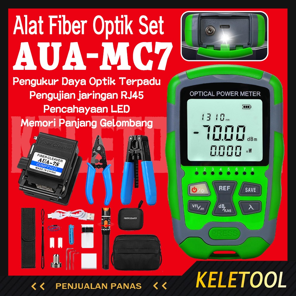 Jual KELETOOL Fiber Optic FTTH Tool Kit Optical Power Meter 3 in 1 Tool ...