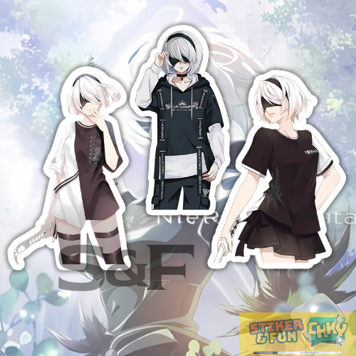Jual Stiker Sticker Vinyl Laminasi YORHA 2B NIER AUTOMATA 3 Pcs Vol 2 ...