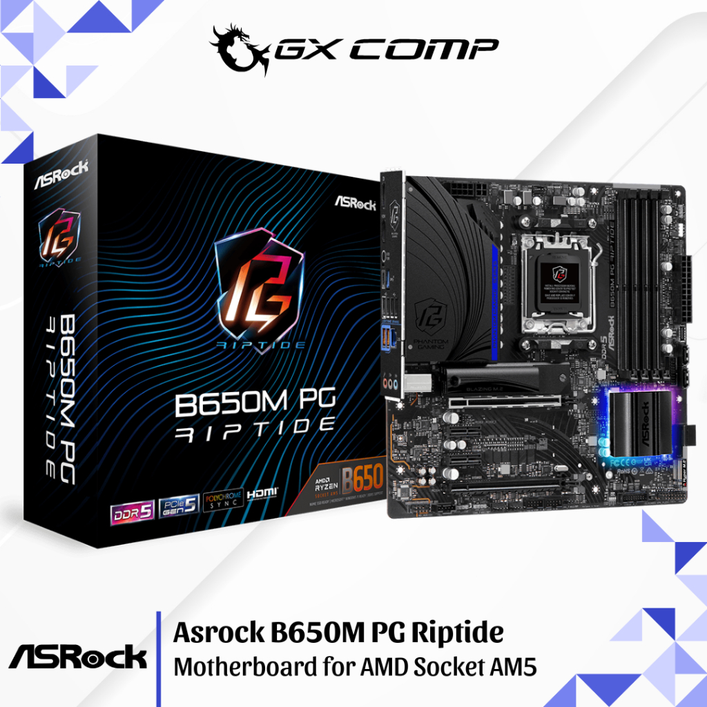 Jual Motherboard Asrock B650M PG Riptide Mobo for AMD Socket AM5 Micro ...