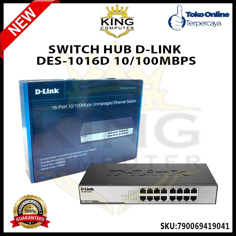Jual SWITCH HUB DLINK DES-1016D 16Port 100/100Mbps BESI | Shopee Indonesia