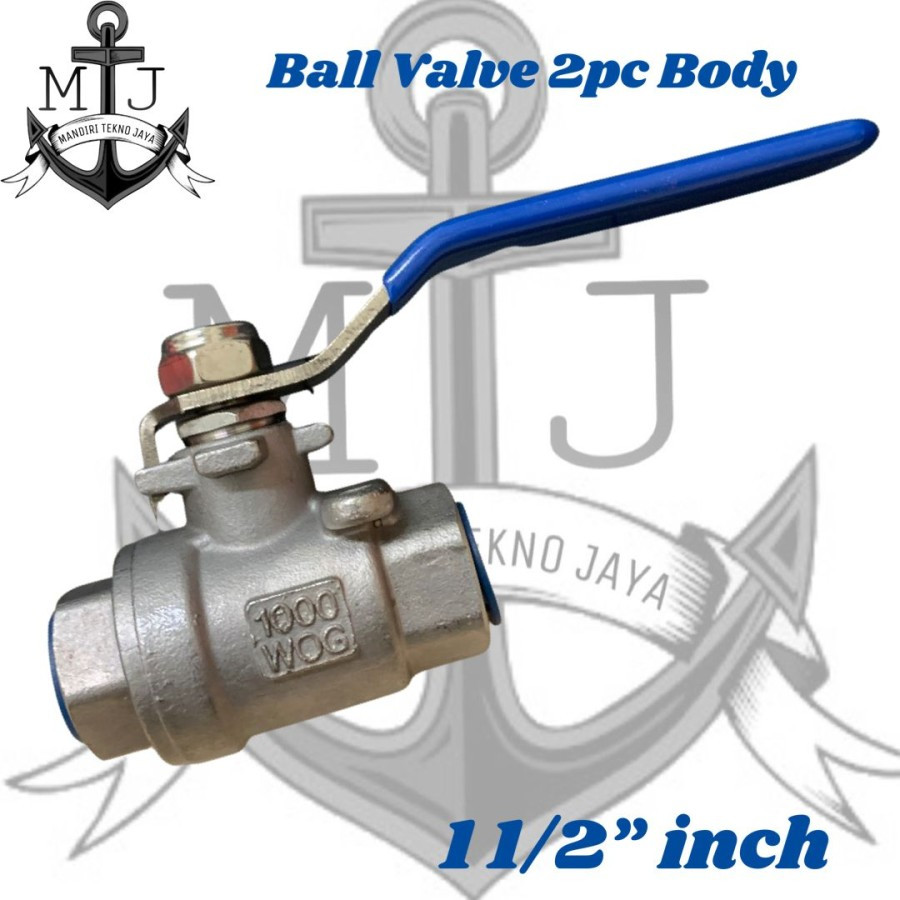 Jual kran air ball valve sankyo 2pc stainless steel 1 1/2" (inch) | Shopee Indonesia