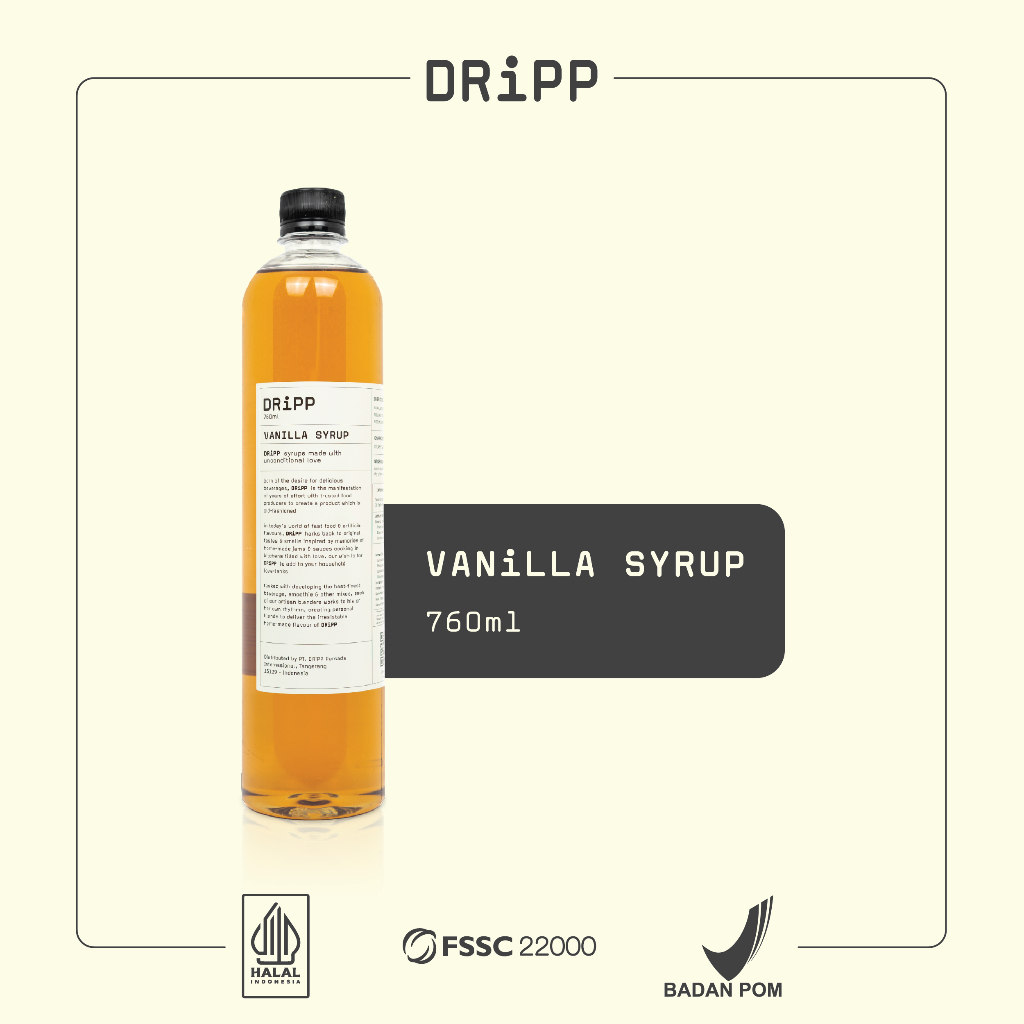 Jual DRiPP Vanilla Syrup - Perasa Minuman Berbentuk Sirup Rasa Vanilla ...