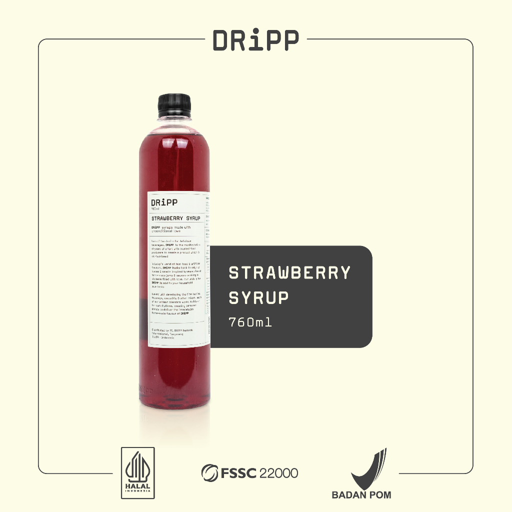 Jual DRiPP Strawberry Syrup - Perasa Minuman Berbentuk Sirup Rasa ...