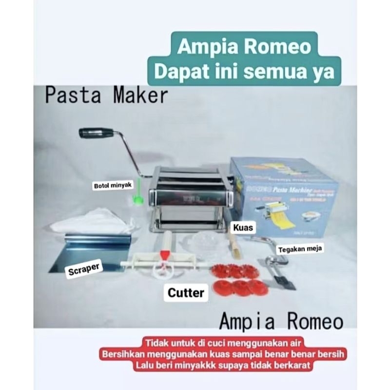 Jual GILINGAN MIE ROMEO PASTA MAKER / AMPIA ROMEO KUALITAS PREMIUM ...