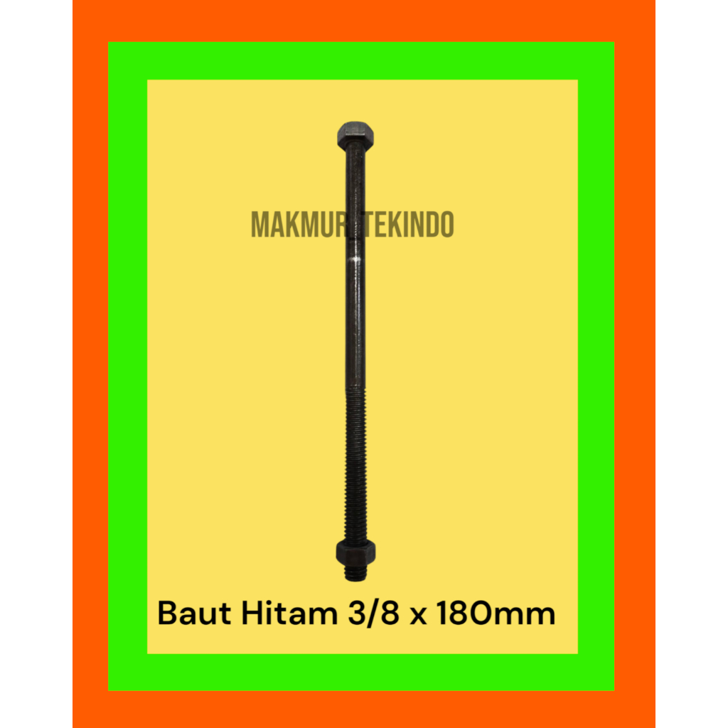 Jual Baut Hitam Hexagon 3/8" x 18cm (7 inch) Kunci 14# Baut 3hun x 18cm ...