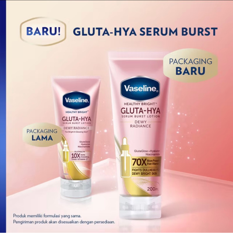 Jual Vaseline Healthy Bright Gluta Hya Body Serum 200ml Dewy Radiance | Shopee Indonesia