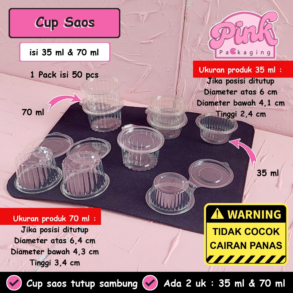 Jual Cup Saos Tomat / Sambal Isi 50 pcs Cup Bumbu Burger Keju Bumbu ...