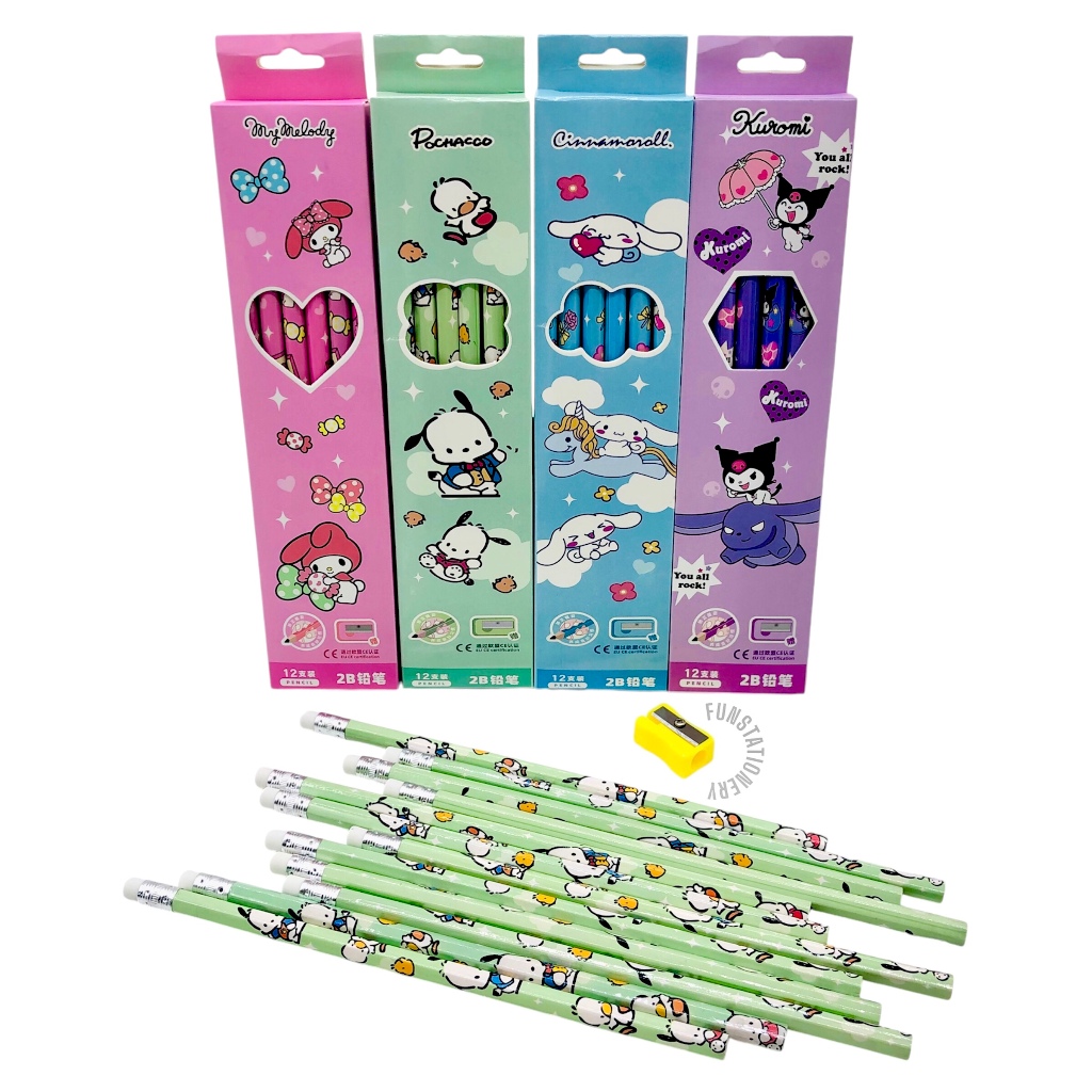 Jual (12 PCS) PENSIL 2B + RAUTAN 3661/3698 SANRIO LABUBU / PENSIL KAYU ...